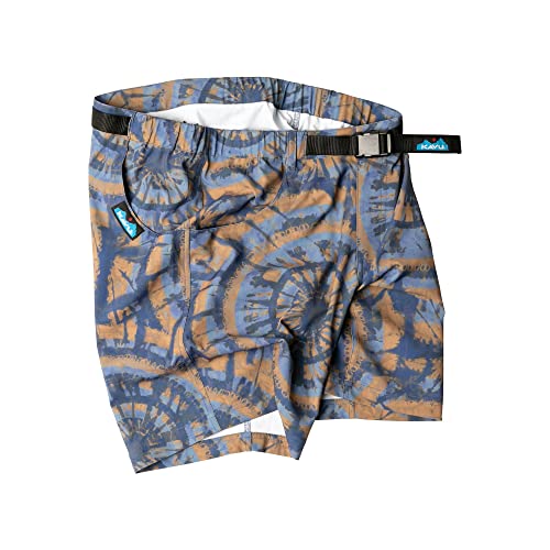 KAVU Chilli H20 Short Quick Dry Shorts with Elastic Waist and Belt Trunks - Circle Tie Dye - L