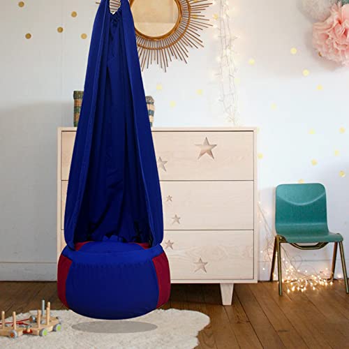 DEARCOOL 4 in 1 Kids Pod Swing Seat, Child Hammock Chair with Inflatable Cushion, 100% Cotton, for Indoor and Outdoor use, with Adjustable Belt, All Accessories Included