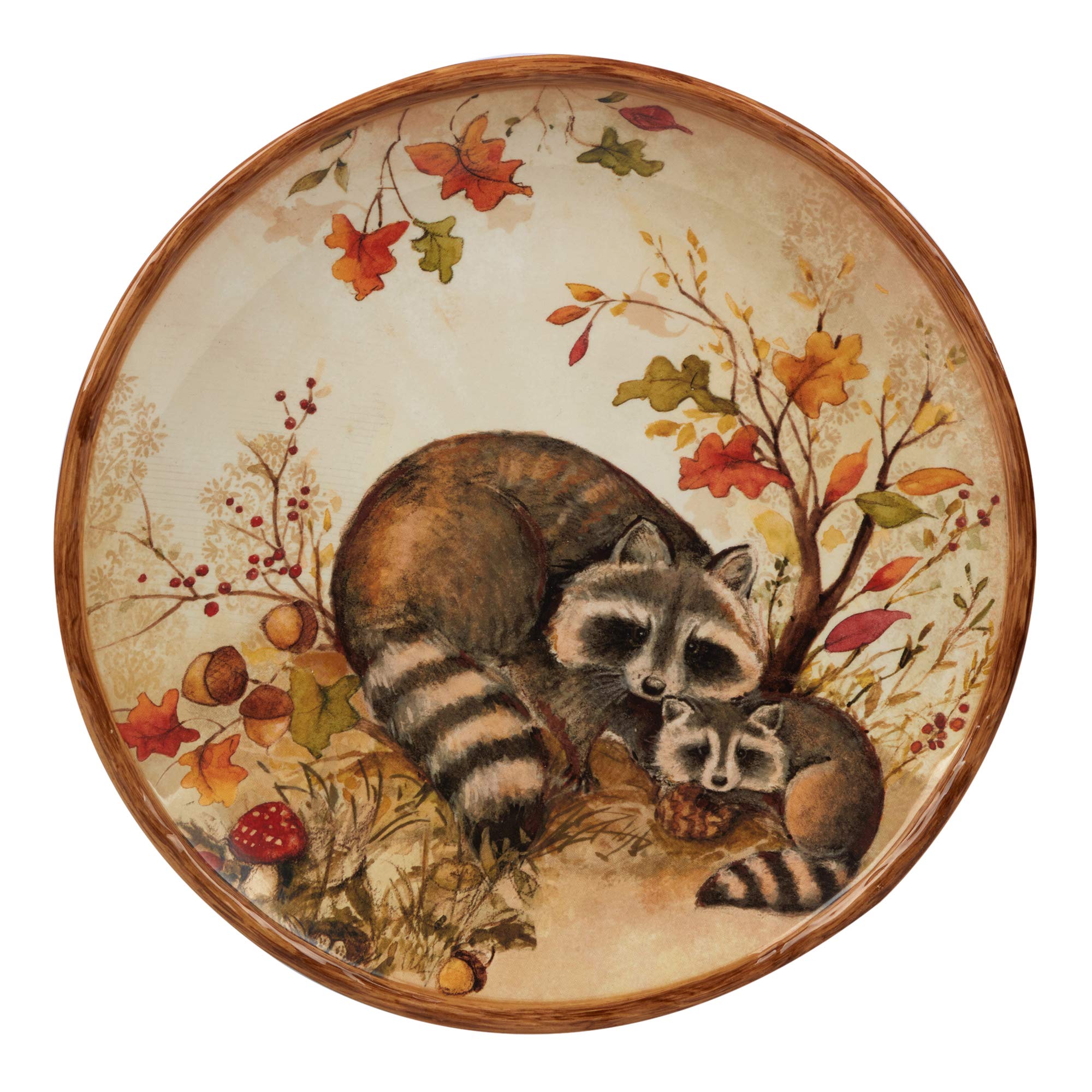 Certified International Pine Forest 16 pc Dinnerware Set, Service for 4, BROWN & Pine Forest 10.5'' Dinner Plates, Set of 4,