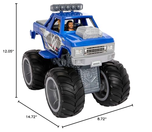 Mattel WWE Action Figure & Vehicle Playset, Wrekkin Slam Crusher Monster Truck with 8 Breakaway Parts