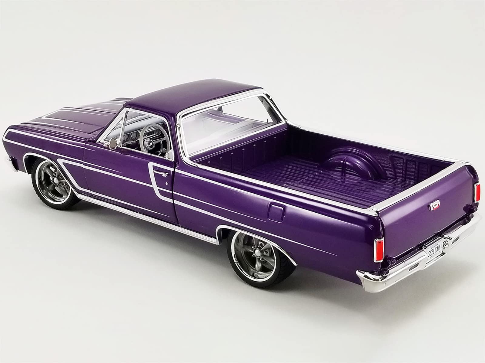 1965 Chevy El Camino SS Custom Cruiser Purple Met w/White Graphics Limited Edition to 678 Pieces Worldwide 1/18 Diecast Model Car by Acme A1805413