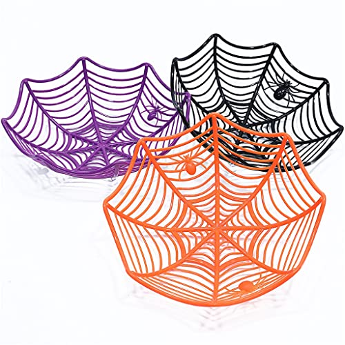 ygqzm Halloween Party Plates Spider Web Candy Basket Spiderweb Halloween Party Decor Kitchen Supplies Biscuit Fruits Plates (Color : E, Size : 22 * 7.8cm)