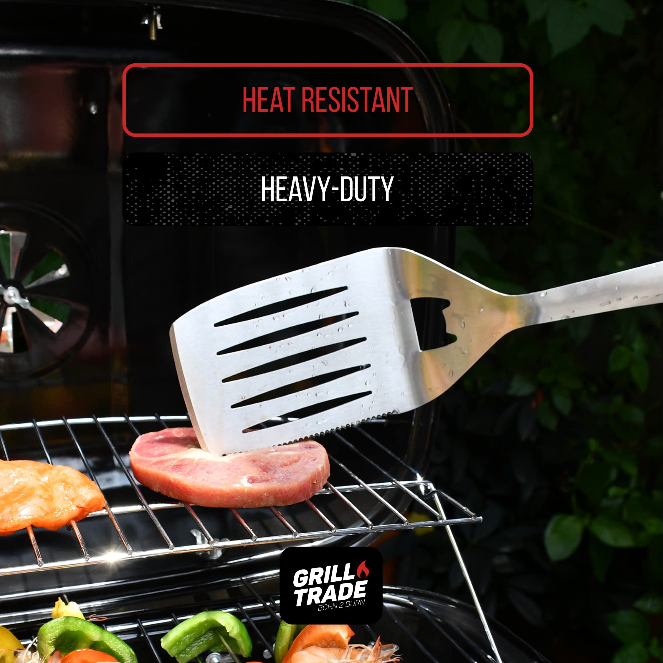 Grill Tools Set - BBQ Grill Utensils - Barbecue Grill Accessories with Tongs, Spatula, Fork, Brush - High-Grade Stainless Grilling Tool Kit - Dad Grill Set Gifts for Men - Dishwasher Safe