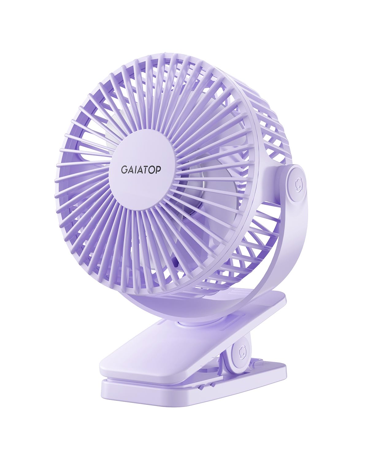 Gaiatop Portable Clip on Fan Battery Operated, Small Powerful 3 Speed Quiet 360° Rotate, USB Rechargeable Mini Personal Cooling for Desk Table Home Office Stroller Camping Purple