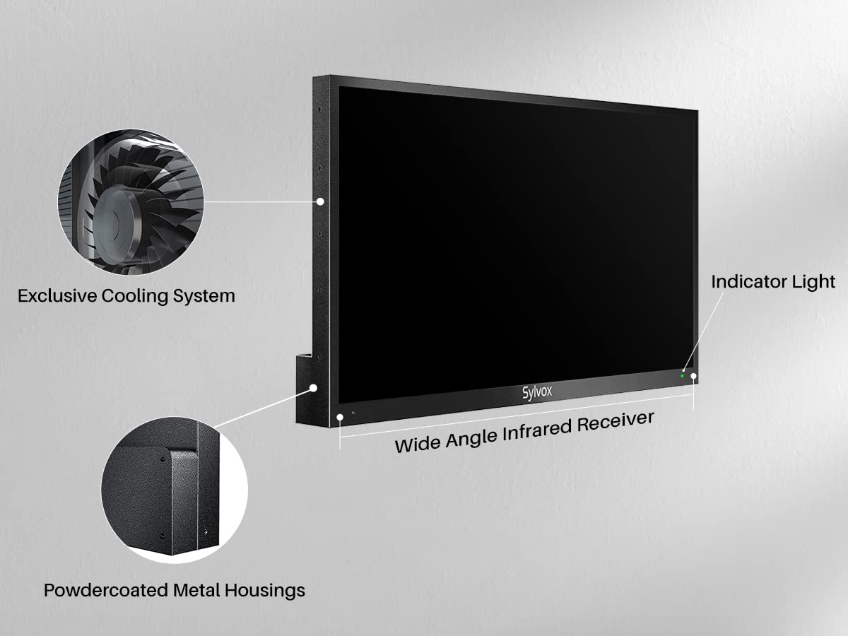 SYLVOX Outdoor TV, 55 inch Waterproof 4K Smart TV, Outdoor Television Support Bluetooth WiFi for Partial Sunshine Areas(Deck Series)