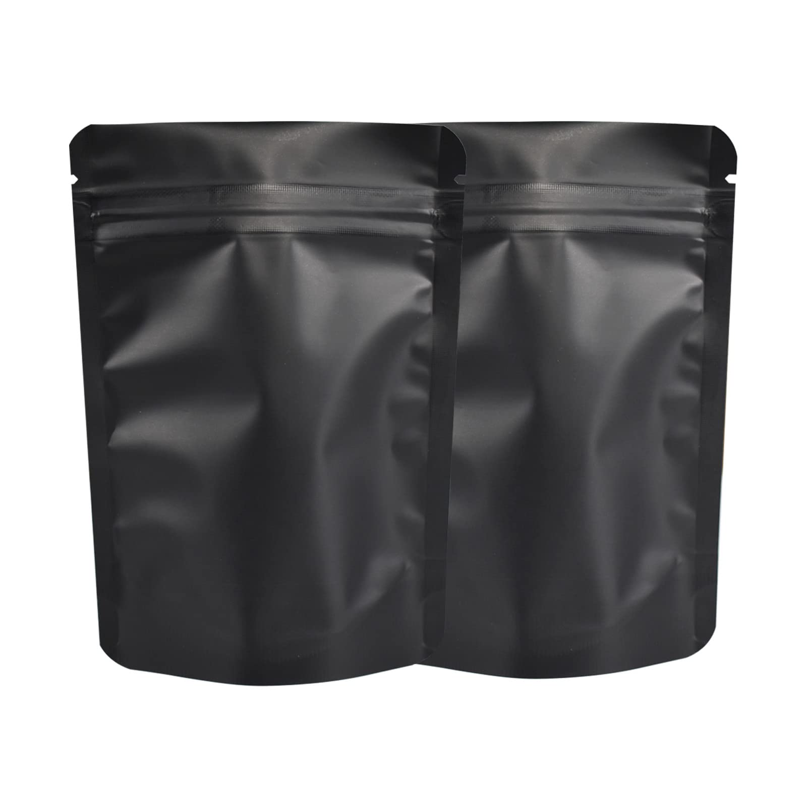 100 Pack Mylar Bag 3.5 Gram,4.7 Mil Thickness Smell Proof Bag,Stand-up Packaging Pouch,Resealable Ziplock Foil Food Storage Baggies Safe Material,4x5 Inches,Matte Black