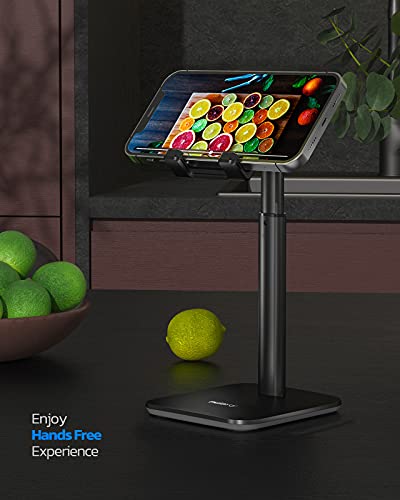 Nulaxy Phone Stand, Height Angle Adjustable Cell Phone Stand, Phone Holder for Desk Compatible with iPhone12 Mini 11 Pro Xs Xs Max Xr X 8 7 6 6s Plus, All Smartphones (4-8 inches) - Black