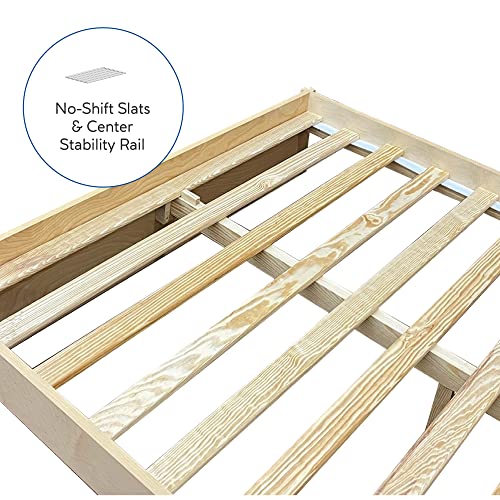 Classic Brands Liberty Wood Platform Bed Frame, Maple with Natural Finish, Queen