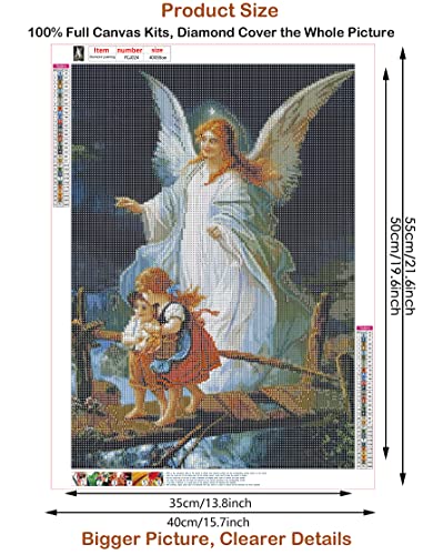 JesMolla 5D DIY Diamond Art Painting Kits for Adults, Large Size Full Drill Diamond Arts Rhinestone Pasted, DIY Painting Diamonod Dot Arts Crafts for Home Wall Decor Gift, 15.8”x21.6” (Angel Bless)