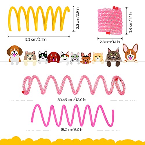 30 Pieces Cat Springs Cat Spiral Toys Cat Fetch Chew Toy Kitten Pet Plastic Coil Spiral Springs for Kitten Bouncing Play Training, 2 Styles