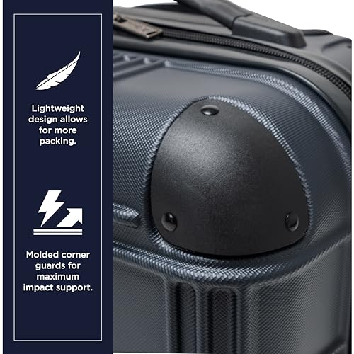 Ben Sherman Nottingham Lightweight Hardside 4-Wheel Spinner Travel Luggage, Naval, 28-Inch Checked