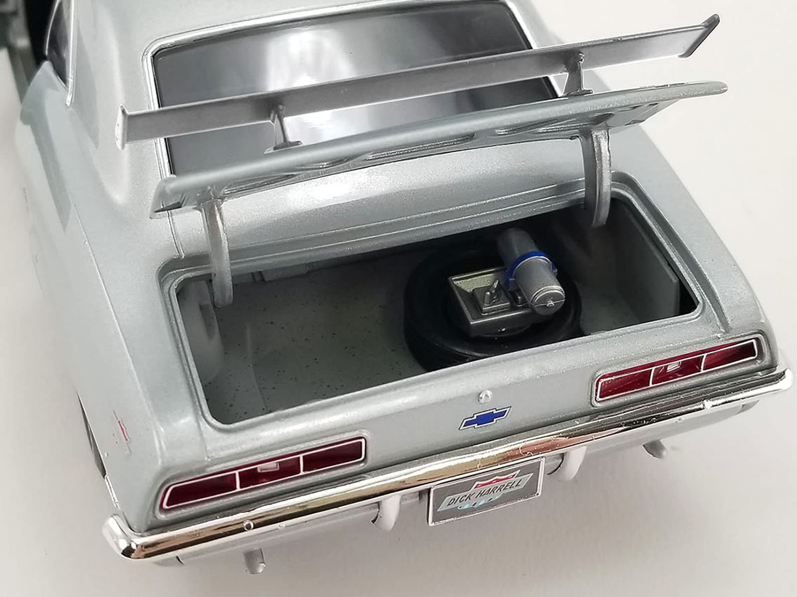 1969 Chevy COPO Camaro Cortez Silver Met w/Black Hood Stripes Built by Dick Harrell Ltd Ed to 1128 pcs Worldwide 1/18 Diecast Model Car Acme A1805725