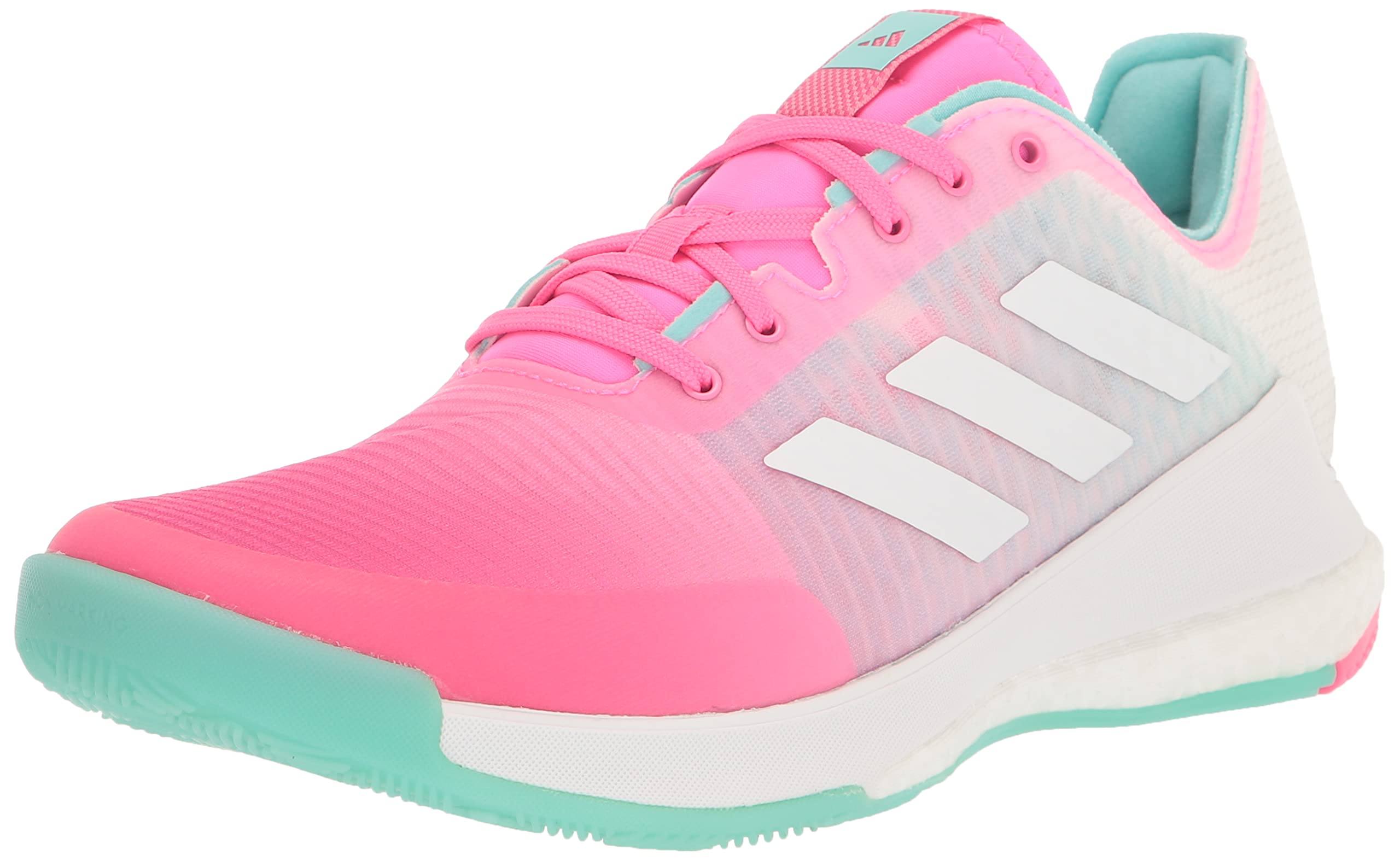 adidas Women's Crazyflight Sneaker, Lucid Pink/White/Flash Aqua, 13.5