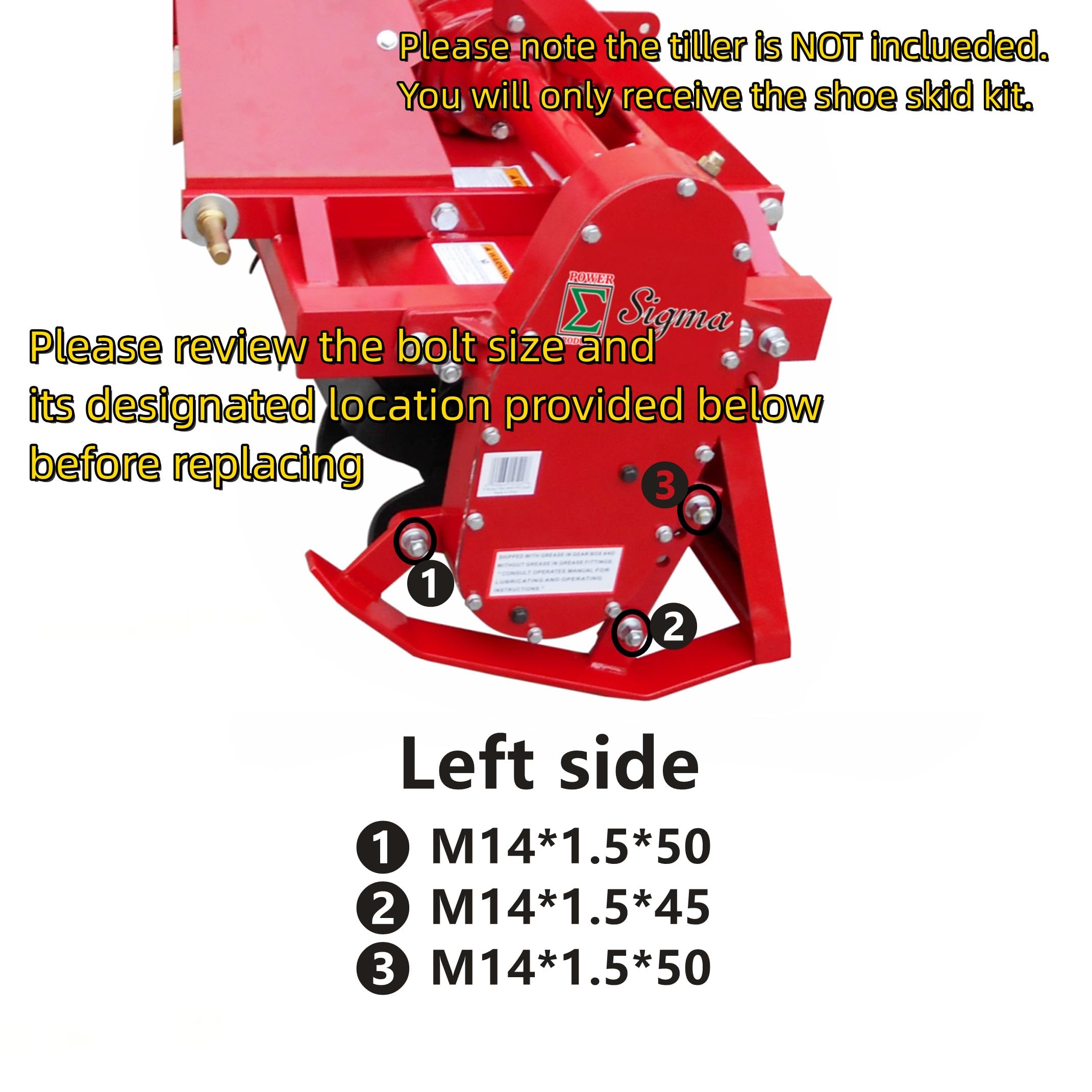 Right & Left Hand Skid Shoe Kit Replaces King Kutter 505057 505050 for Rural King Country Way Sigma 4FT 48” 5FT 60” 6FT 72” 7FT 84” Rotary Tiller for ASC Rotary Tiller 77709 77710 77711