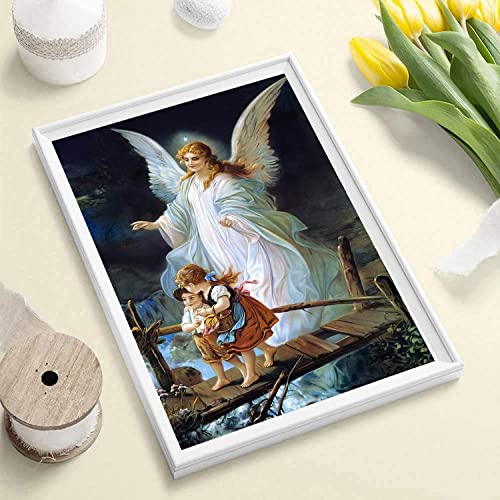 JesMolla 5D DIY Diamond Art Painting Kits for Adults, Large Size Full Drill Diamond Arts Rhinestone Pasted, DIY Painting Diamonod Dot Arts Crafts for Home Wall Decor Gift, 15.8”x21.6” (Angel Bless)