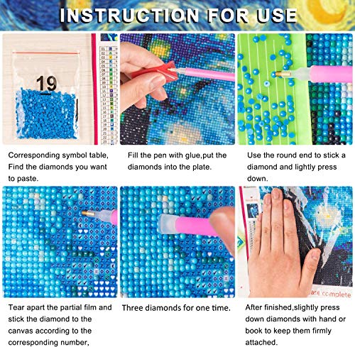 JesMolla 5D DIY Diamond Art Painting Kits for Adults, Large Size Full Drill Diamond Arts Rhinestone Pasted, DIY Painting Diamonod Dot Arts Crafts for Home Wall Decor Gift, 15.8”x21.6” (Angel Bless)