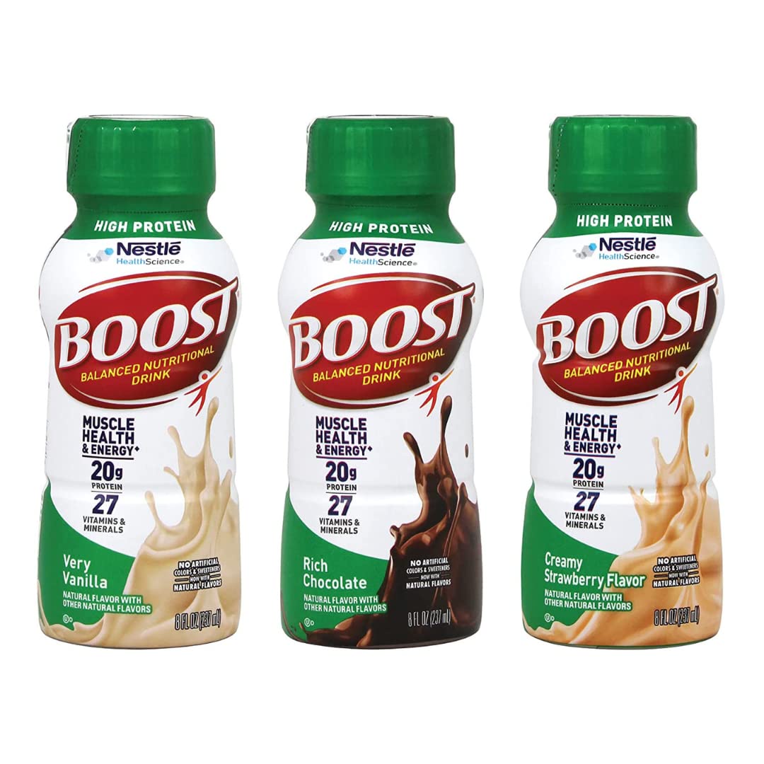 Boost High Protein Balanced Nutritional Drink variety pack - 8 Fl Oz (12 Pack) By Golax