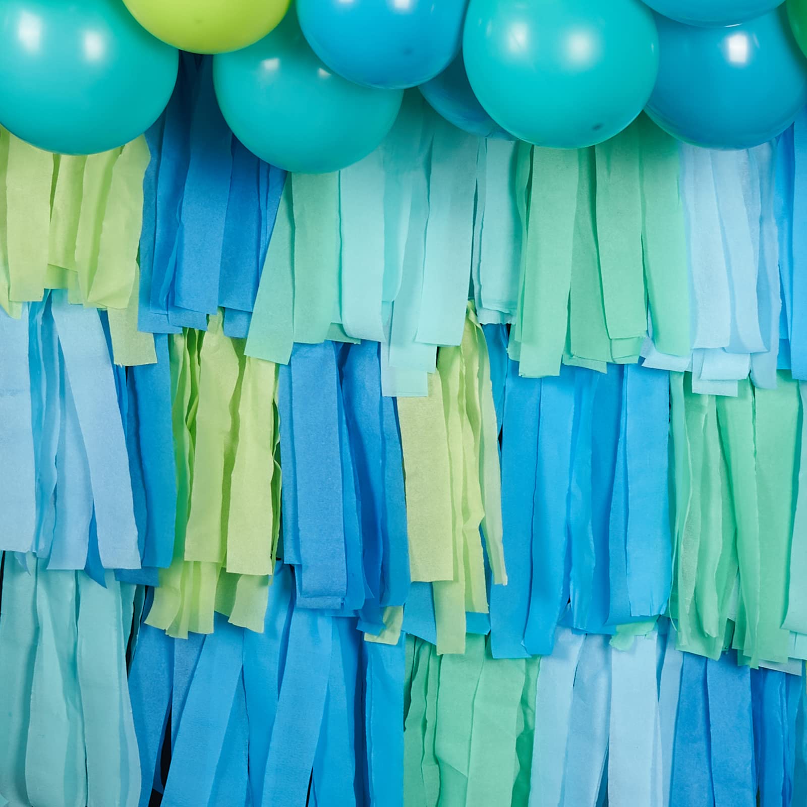 PartyWoo, 51 pcs Blue Balloons and Crepe Paper for Balloon Garland, General Audience, Unisex, Birthday, Wedding Decorations