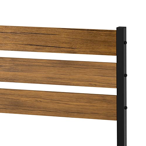 Alkmaar 12 Inch Full Size Bed Frame Platform with Headboard and Footboard No Box Spring Needed Metal-Wood Platform Bedframe, Easy Assembly