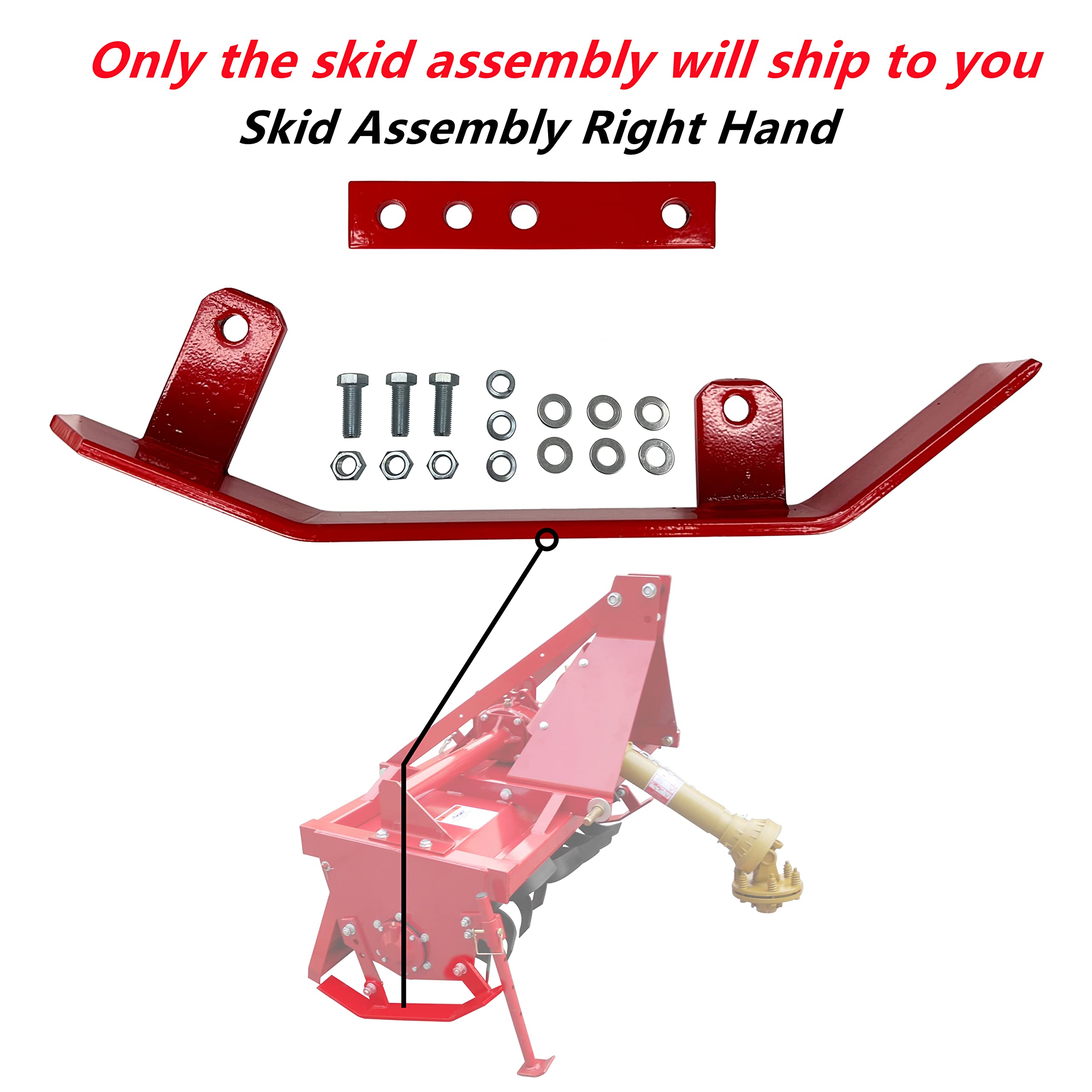 Right & Left Hand Skid Shoe Kit Replaces King Kutter 505057 505050 for Rural King Country Way Sigma 4FT 48” 5FT 60” 6FT 72” 7FT 84” Rotary Tiller for ASC Rotary Tiller 77709 77710 77711