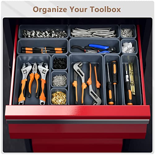 ใ๐ฐ๐ฎ๐ฃ๐๐ฆใA-LUGEI Tool Box Organizer Tray Divider Set, Desk Drawer Organizer, Garage Organization and Storage Toolbox Accessories for Rolling Tool Chest Cart Cabinet Work Bench Small Parts