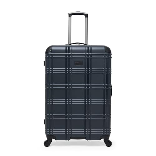 Ben Sherman Nottingham Lightweight Hardside 4-Wheel Spinner Travel Luggage, Naval, 28-Inch Checked