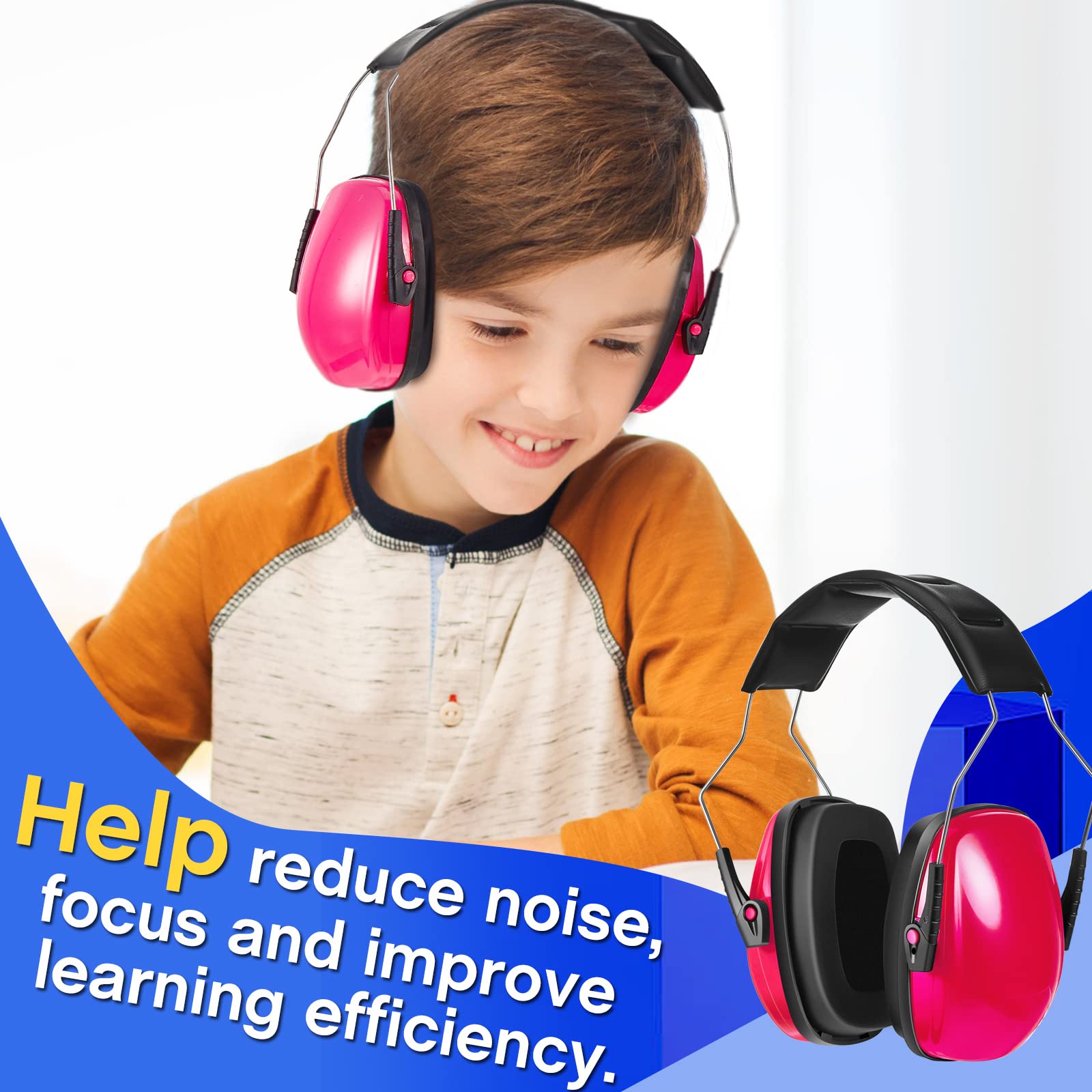 Amylove 6 Pcs Kids Noise Cancelling Headphones Ear Protection Earmuffs Noise Reduction Ear Muffs 30db Adjustable for Toddlers(Classic)