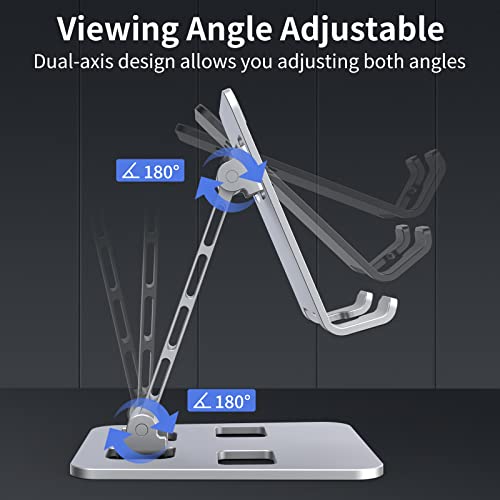 Sakya Folding Cell Phone Stand, Fully Adjustable Desktop Phone Holder Cradle Dock Compatible with Phone 14, Plus, Pro, Pro Max, 13 12 X XS,Android Smartphone, Pad (7-12"), Desk Accessories Upgrade