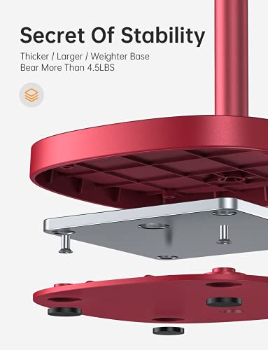 LISEN Cell Phone Stand,Angle Height Adjustable Stable Cell Phone Stand for Desk,Sturdy Aluminum Metal Phone Holder (Red)