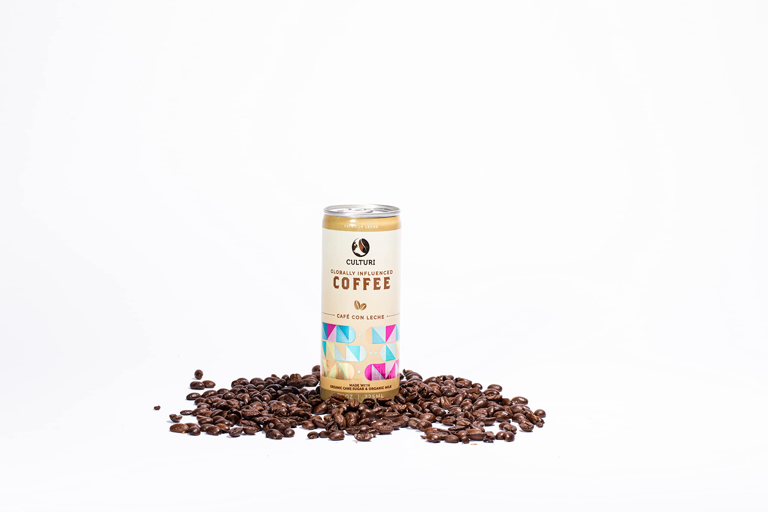 Culturi Organic Canned Coffee - All Natural Non-GMO Cold Brew Coffee with Whole Milk and Cane Sugar - Cafe Con Leche - Preservative Free, Shelf Stable, Best Served Cold (12 Pack of Cans)