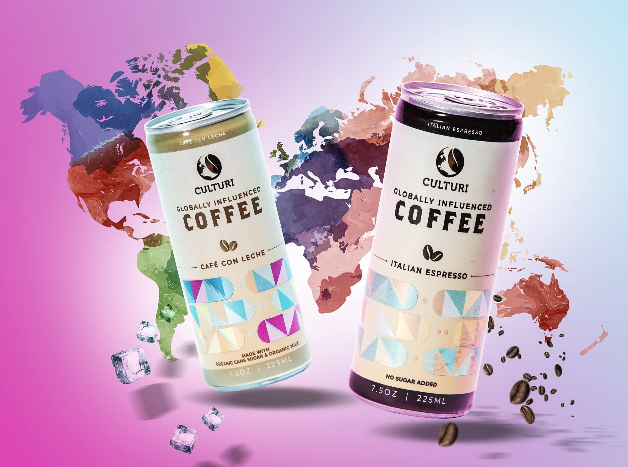 Culturi Organic Canned Coffee - All Natural Non-GMO Cold Brew Coffee with Whole Milk and Cane Sugar - Cafe Con Leche - Preservative Free, Shelf Stable, Best Served Cold (12 Pack of Cans)