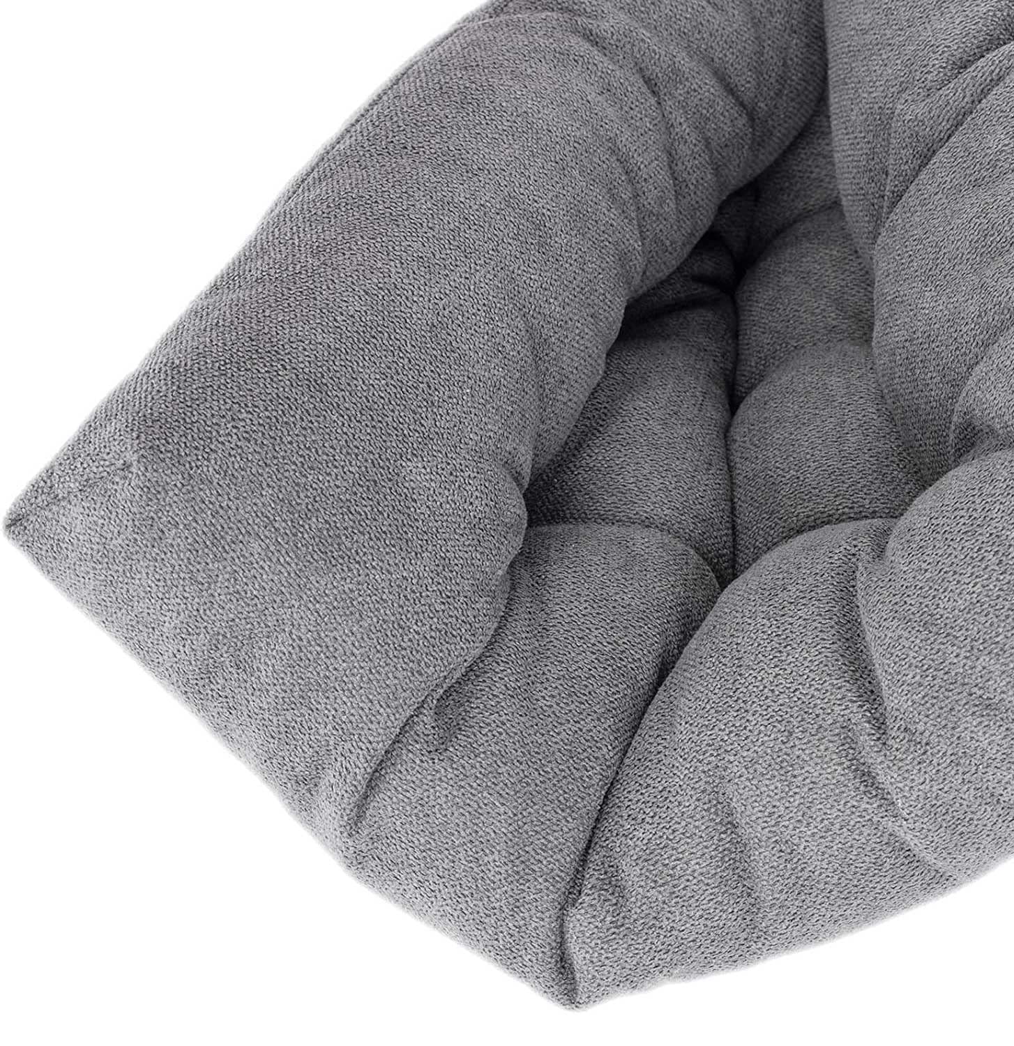 JAMPAYANG Chair Cushion, 4 Pack Chair Cushions for Dining Chairs, Chair Pads and Mat with Ties for Indoor Kitchen Seat and Desk (4 Count - 17 x 16 in, Light Grey)