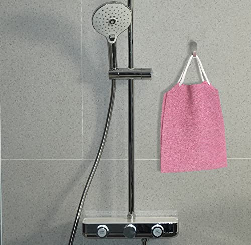 4 Pack Exfoliating Back Scrubber with Handles, Nylon Extended Length Bath Towel Shower Back Washer Exfoliating Washcloth Rear Scrub Stretchable for Body Shower Deep Cleaning Massages