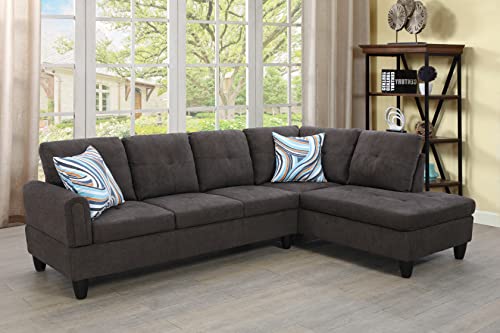 Star Home Living LUIS Sectional, Dark Brown