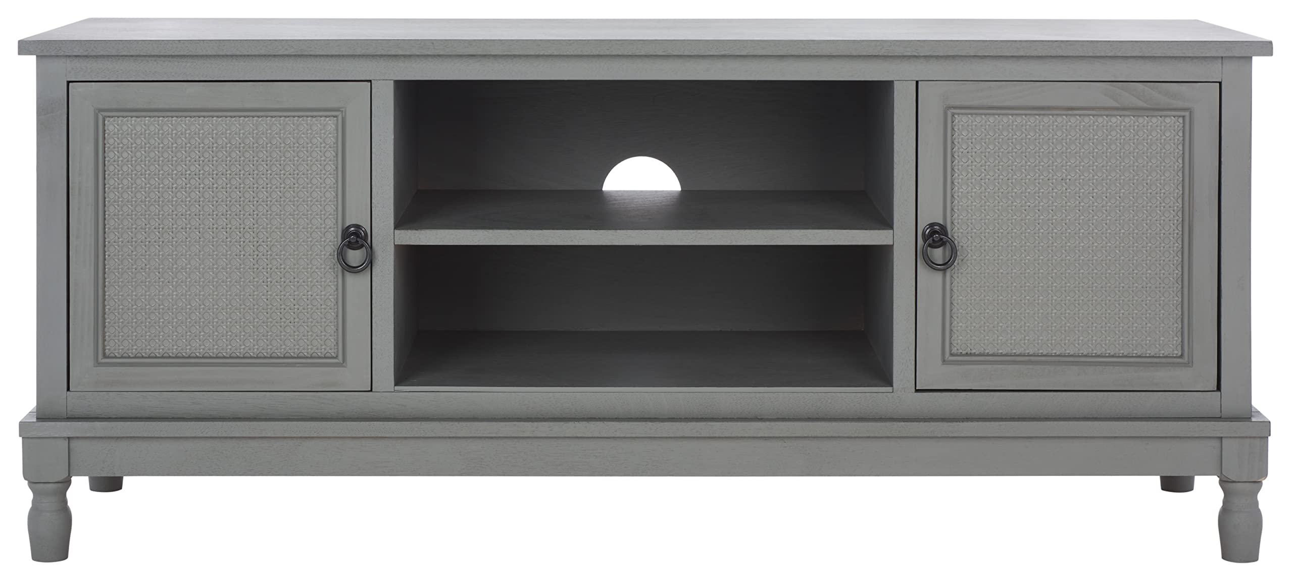 SAFAVIEH Home Collection Haines Distressed Grey 2-Door 1-Shelf Entertainment Stand up to 55" Flatscreen TV Media Unit