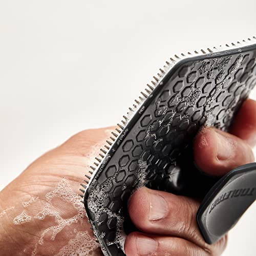 Tooletries - Body Scrubber & Storage Hook - Silicone Toiletry Organizer, Shower & Bathroom Accessory - Features Silicone-Grip Technology, Removable & Reusable - Charcoal
