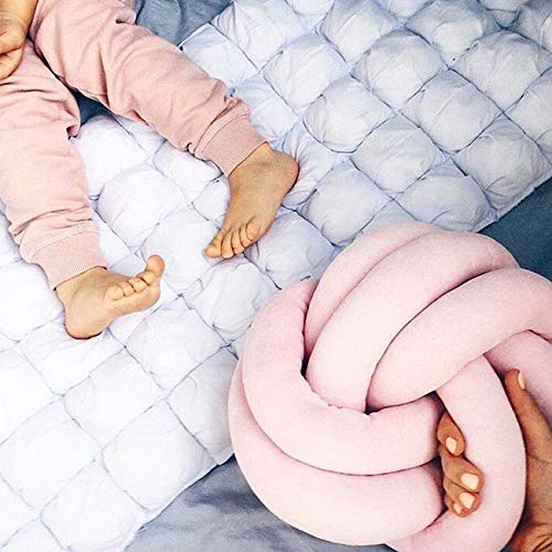ZANYB Soft Knot Ball Throw Pillow Home Decor Cushion Plush Throw Knotted Pillow Handmade Round Pillow Knotted Bedroom Decor, Grey, 11.8x11.8''