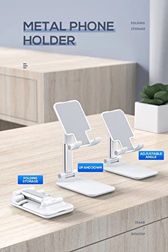 USStarStore Adjustable Cell Phone Stand for Desk, Angle Height Adjustable Cell Phone Stand for Desk, Case Friendly Phone Holder Stand for Desk (White 4oz)