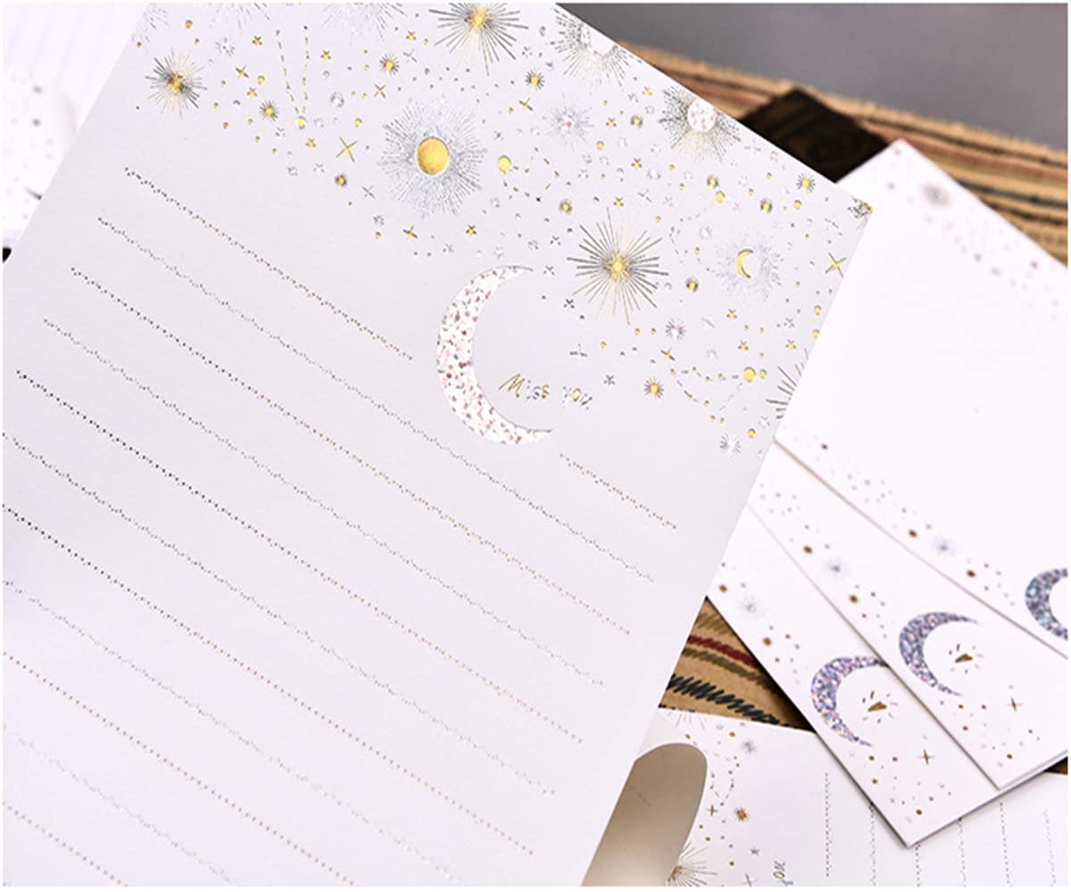 Stationery Paper Letterhead Sheets,36 Pcs Starry Sky Theme Series Stationery Design Writing Stationery Paper,For Writing Letters Wedding Invitations Crafts Computer Office Note(White