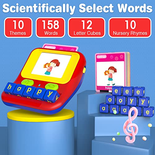TALONITE Learning Educational Toys for 2 3 4 5 6 7 8 Year Old Boys Girls, Talking Flash Cards with 158 Sight Words, Matching Letter Game, Autism Sensory Toys, Speech Therapy Toys and Materials