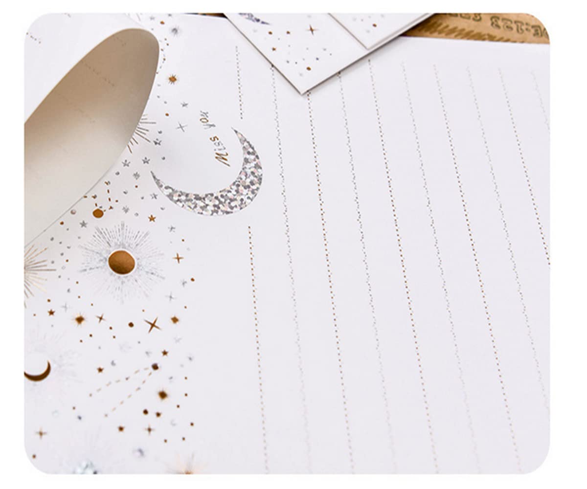 Stationery Paper Letterhead Sheets,36 Pcs Starry Sky Theme Series Stationery Design Writing Stationery Paper,For Writing Letters Wedding Invitations Crafts Computer Office Note(White