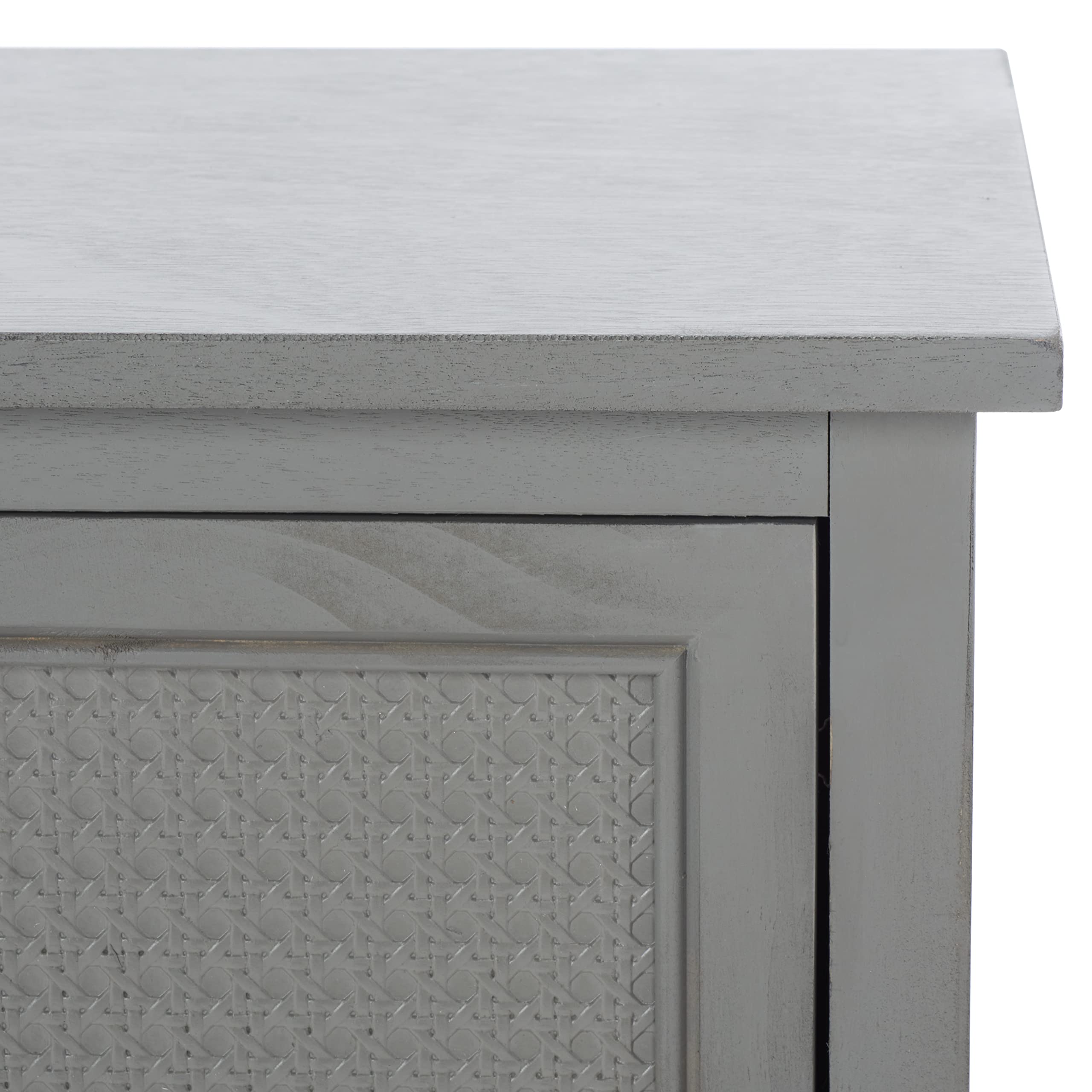 SAFAVIEH Home Collection Haines Distressed Grey 2-Door 1-Shelf Entertainment Stand up to 55" Flatscreen TV Media Unit