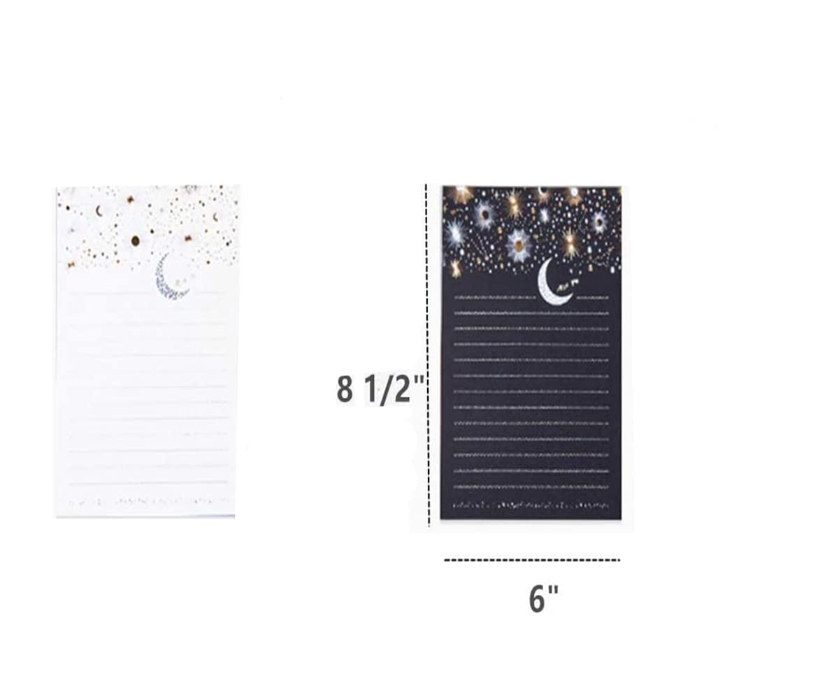 Stationery Paper Letterhead Sheets,36 Pcs Starry Sky Theme Series Stationery Design Writing Stationery Paper,For Writing Letters Wedding Invitations Crafts Computer Office Note(White