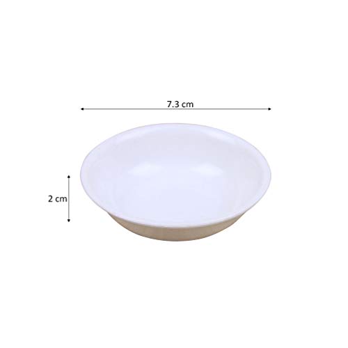 ifundom Dip Bowls Set of 10 Plastic Dip Soy Sauce Dishes & Bowl Small Cups for Sushi Tomato Sauce, Soy,- Chip and Dip Serving Bowl Set, White