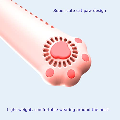 Vividda Portable Neck Fan, Rechargeable Fan around Neck, Hands Free Personal for Your Hanging Bladeless, Cooling Air Conditioner with 3 Wind Speed Outdoor Indoor, Pink