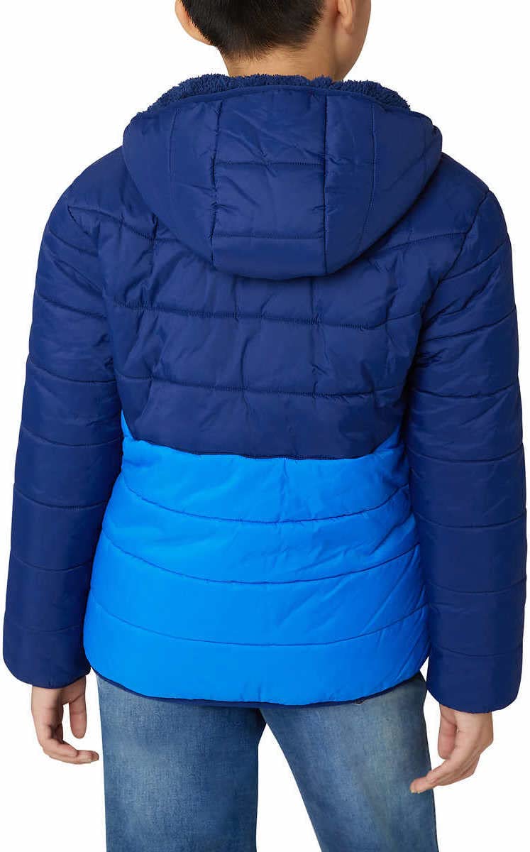 Eddie Bauer Kids Reversible Plush Hoodie Jacket (as1, alpha, m, regular, Navy/Royal, Medium 10/12)