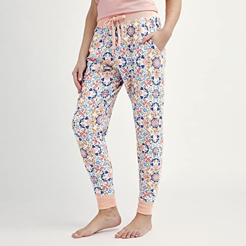 Vera Bradley Women's Cotton Jogger Pajama Pants With Pockets (Extended Size Range), Enchanted Mandala, X-Large