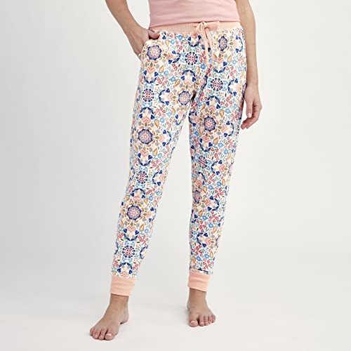 Vera Bradley Women's Cotton Jogger Pajama Pants With Pockets (Extended Size Range), Enchanted Mandala, X-Large