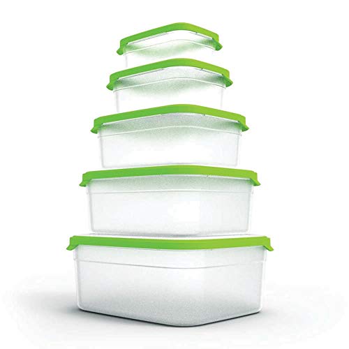 HELSIM Green 10-Piece Containers Set with Lids for Storage, Lunch, and Meal Prep, Dishwasher & Microwave Safe
