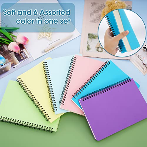 Aosmeol Spiral Notebook,6 Pack A5 5.7 x 8.3 Inch Spiral Lined Notebook,Thick Paper Hardcover Spiral Notebooks,College Ruled Notebooks for Writing School Office Business,60 Sheets 120 Pages,6 Colors